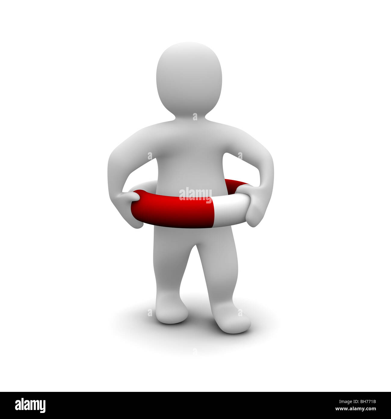 Man with life ring Stock Photo - Alamy