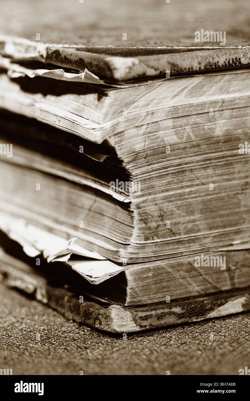 Sepia toned image of an old book Stock Photo - Alamy