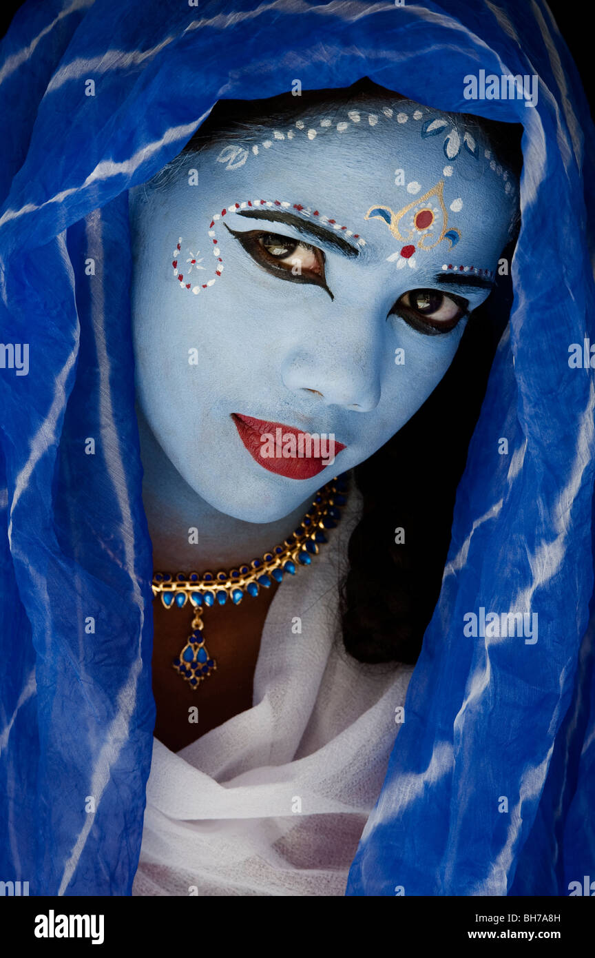 Art painted hindu faces hi-res stock photography and images - Alamy