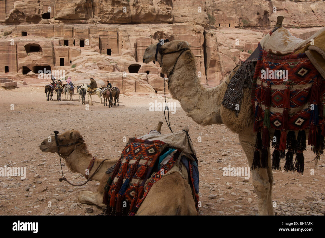 The Nabatean tombs of Petra, Jordan, were taken over by the Romans as ...