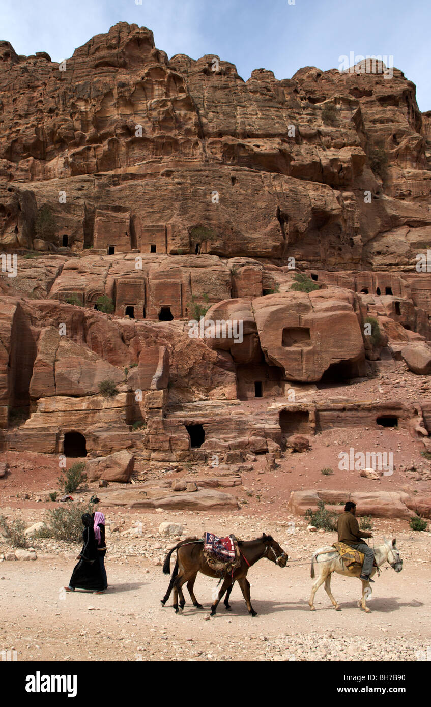 The Nabatean tombs of Petra, Jordan, were taken over by the Romans as ...