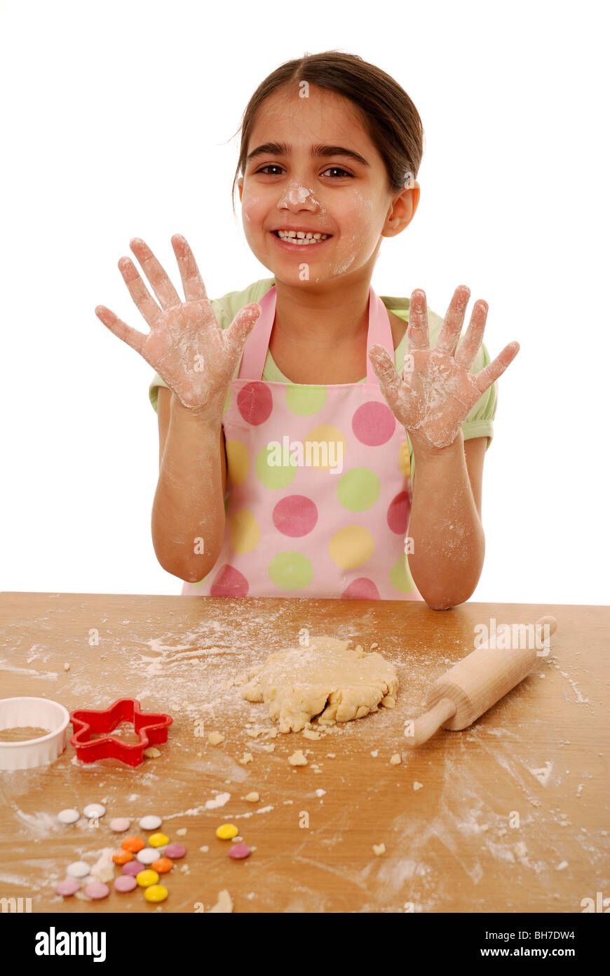 Kid cooking messy hands hi-res stock photography and images - Alamy