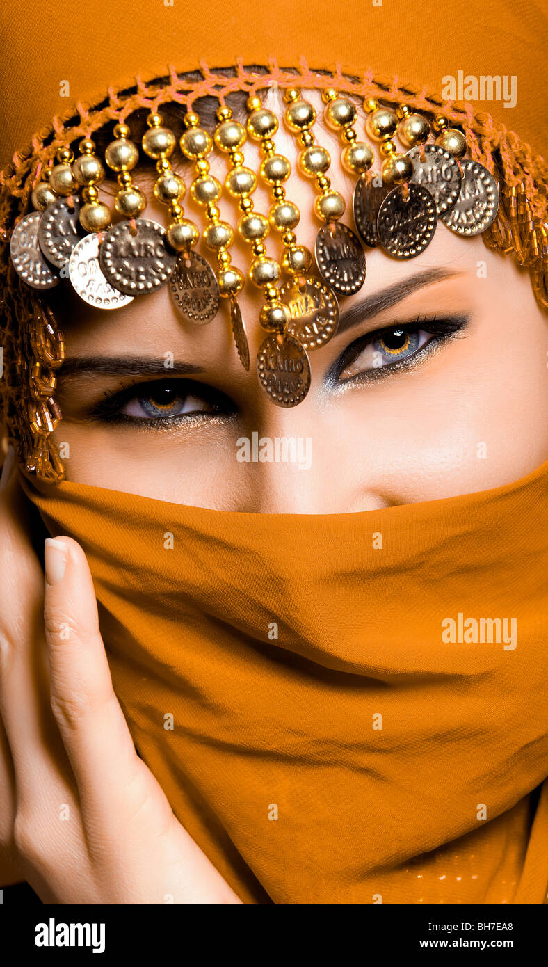 A young beauty wearing a red veil hi-res stock photography and images ...