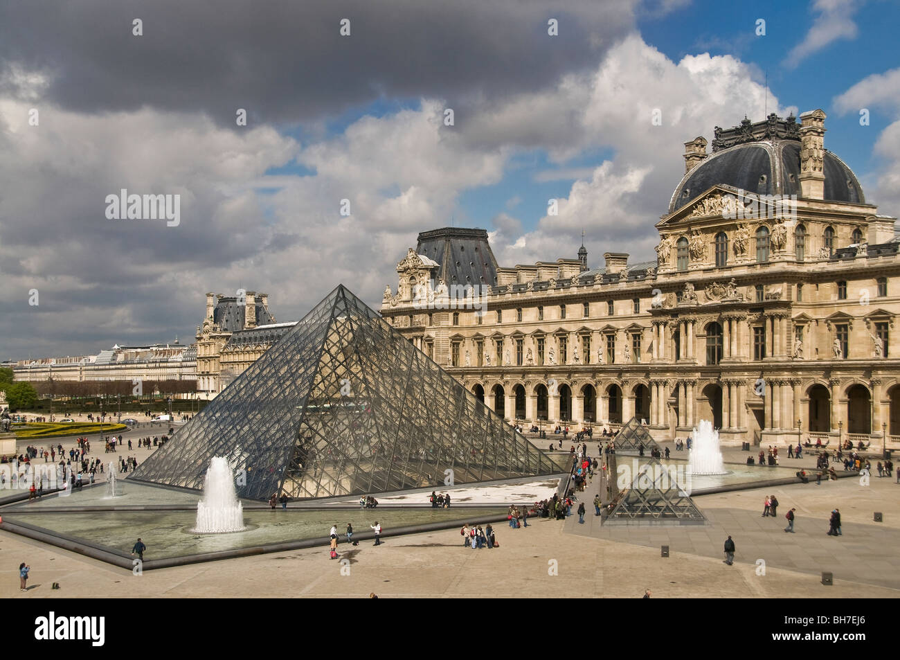 Louvre and Pyramid Paris France Stock Photo - Alamy