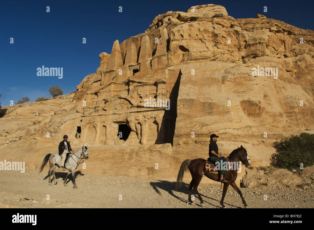 The Nabatean tombs of Petra, Jordan, were taken over by the Romans as ...