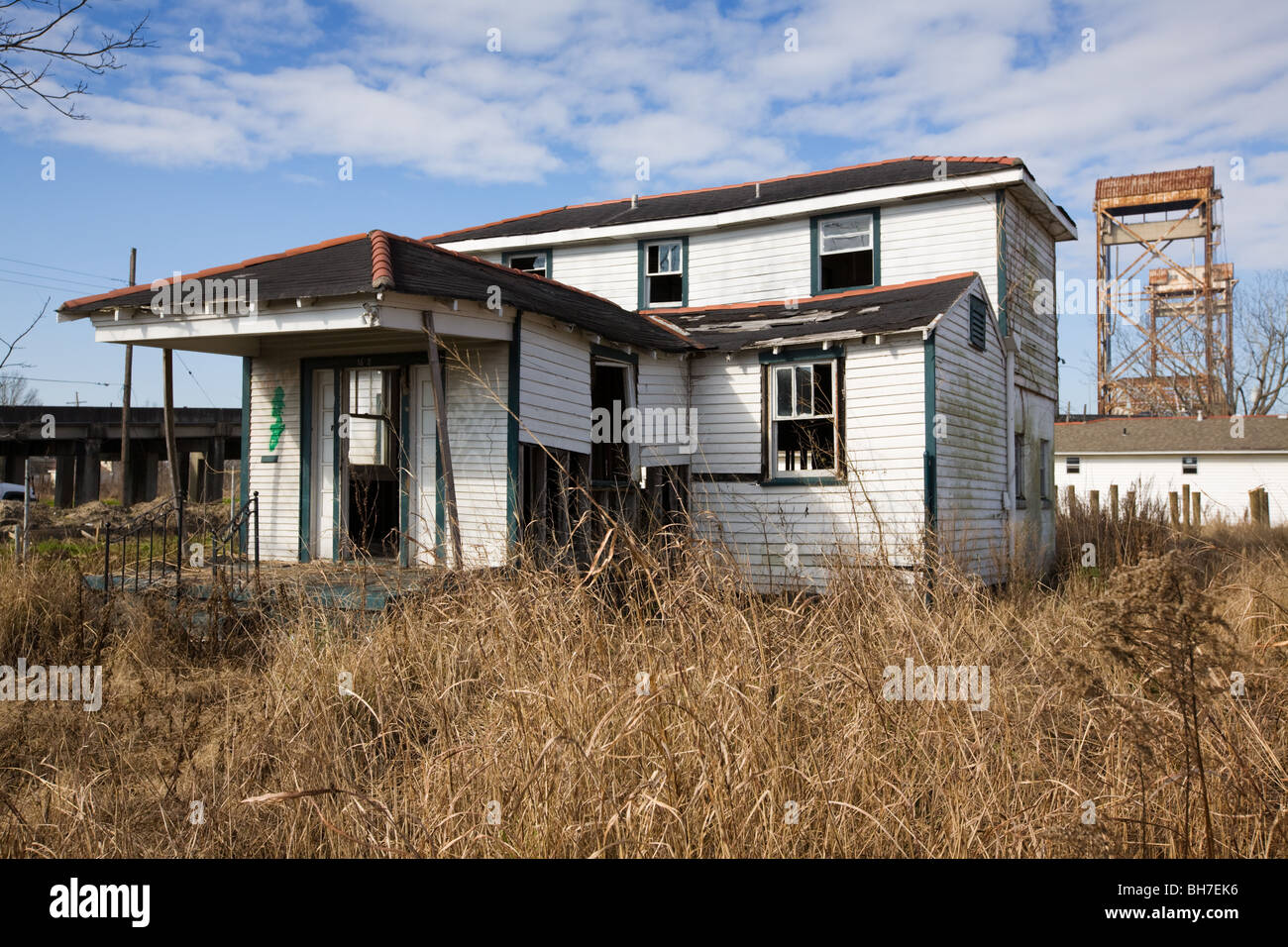 Home damaged by Hurricane Katrina, lower ninth ward, New Orleans ...