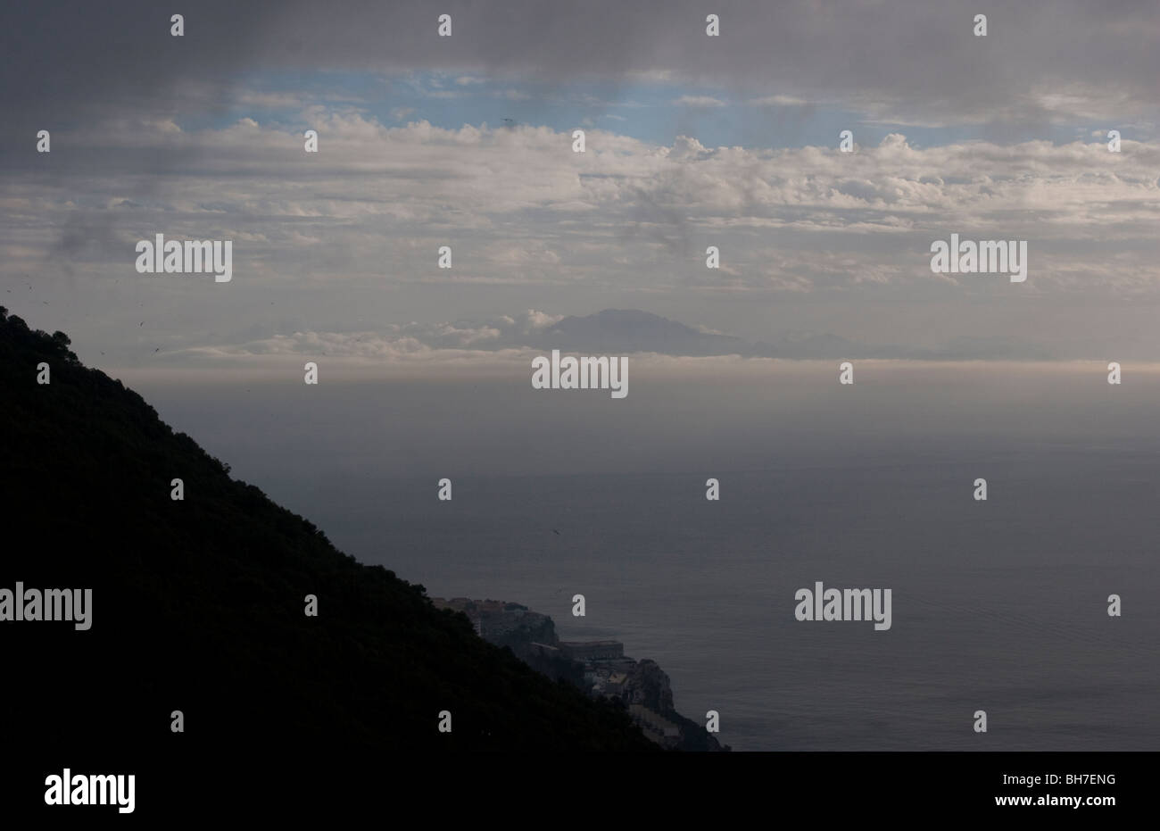 View of the Strait of Gibraltar and the Rif mountains in Morocco from ...