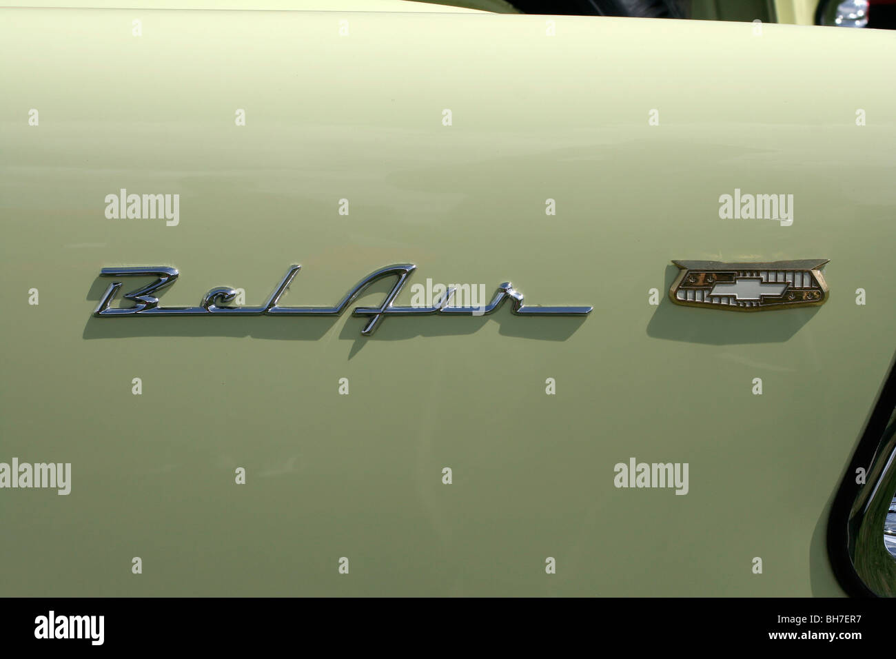 Chevrolet Bel Air Classic car nameplate Stock Photo - Alamy