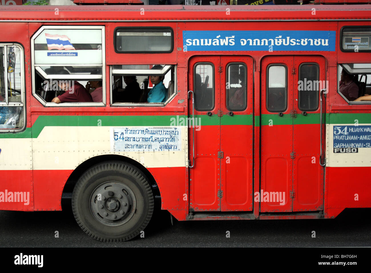 Bangkok Local bus Stock Photo - Alamy