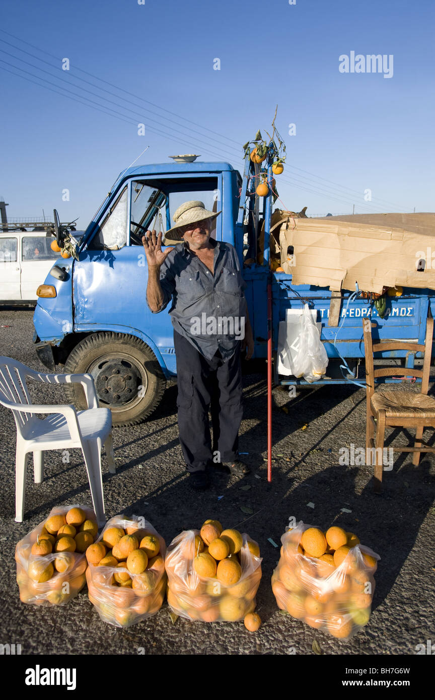 Mykonos, Greece farmer selling oranges Stock Photo - Alamy
