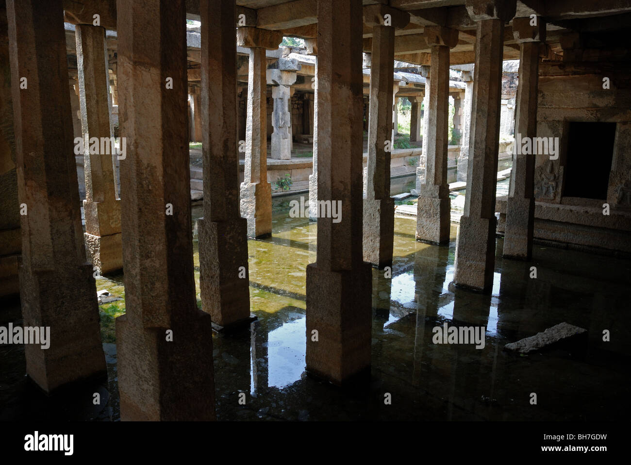Temple under water in Hampi, india Stock Photo - Alamy