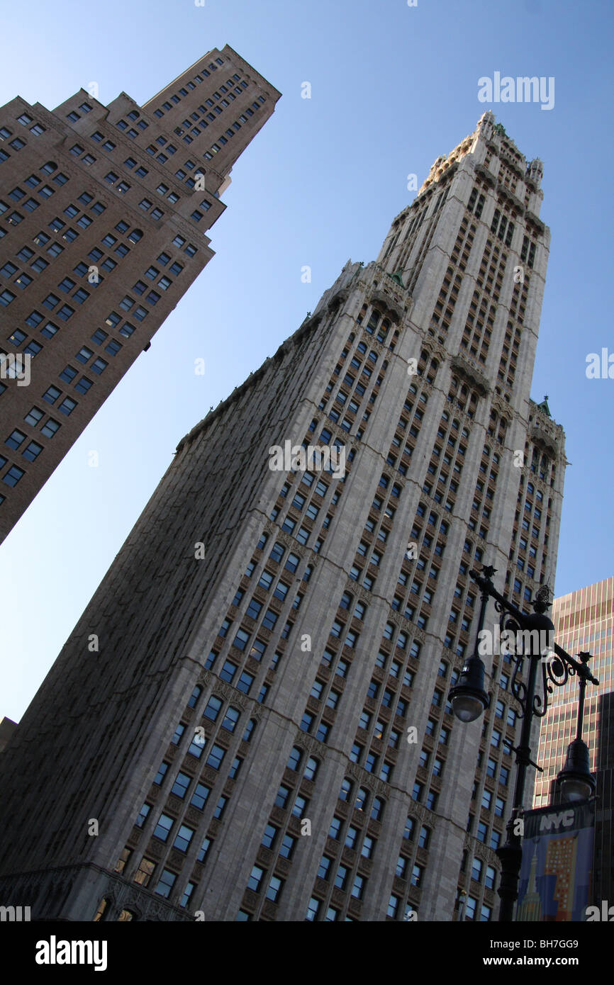 Skyscraper, tall building, New York sky line. Built, steel, glass ...