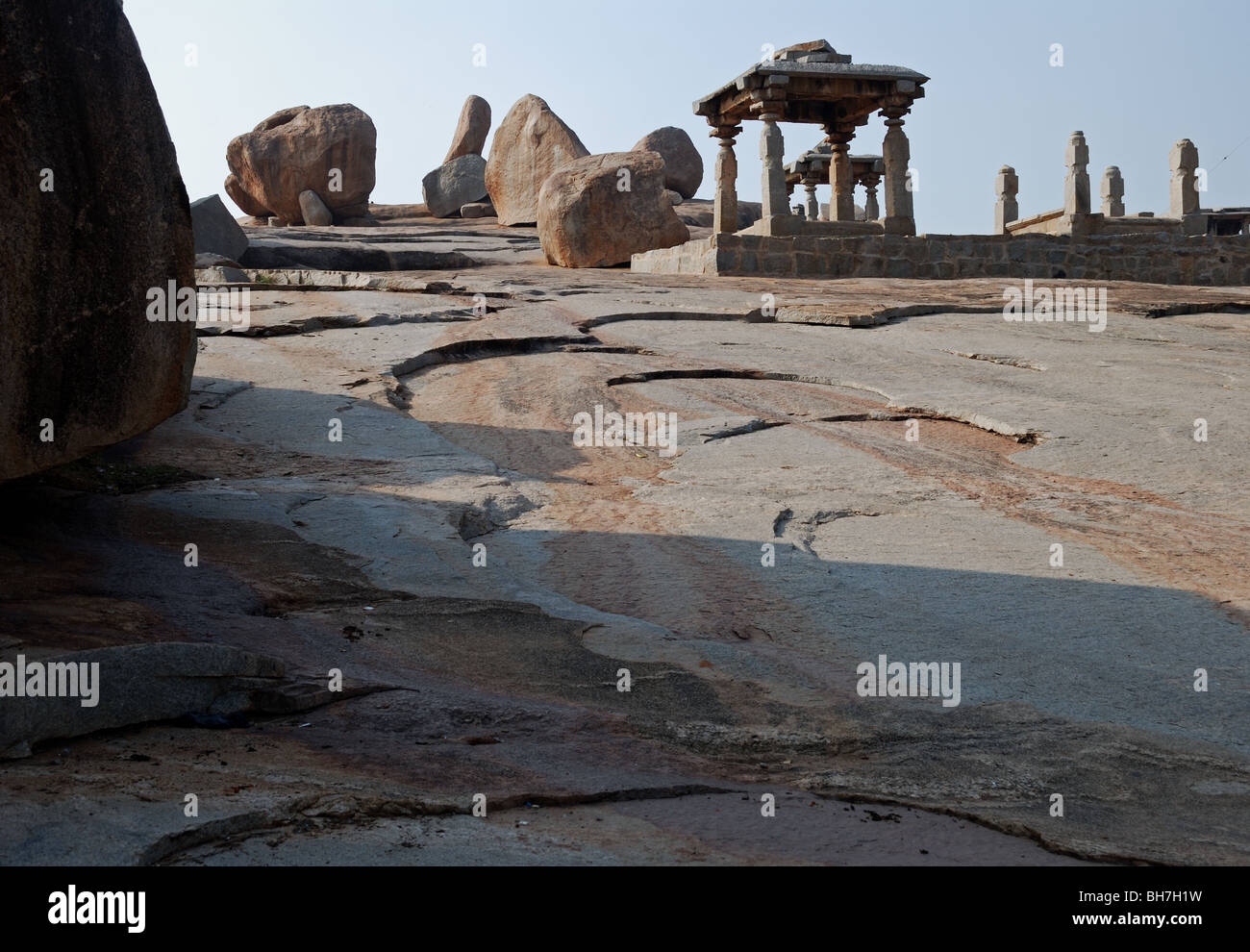 Boulders and shrine on Hemakuta Hill, Hampi, india Stock Photo - Alamy