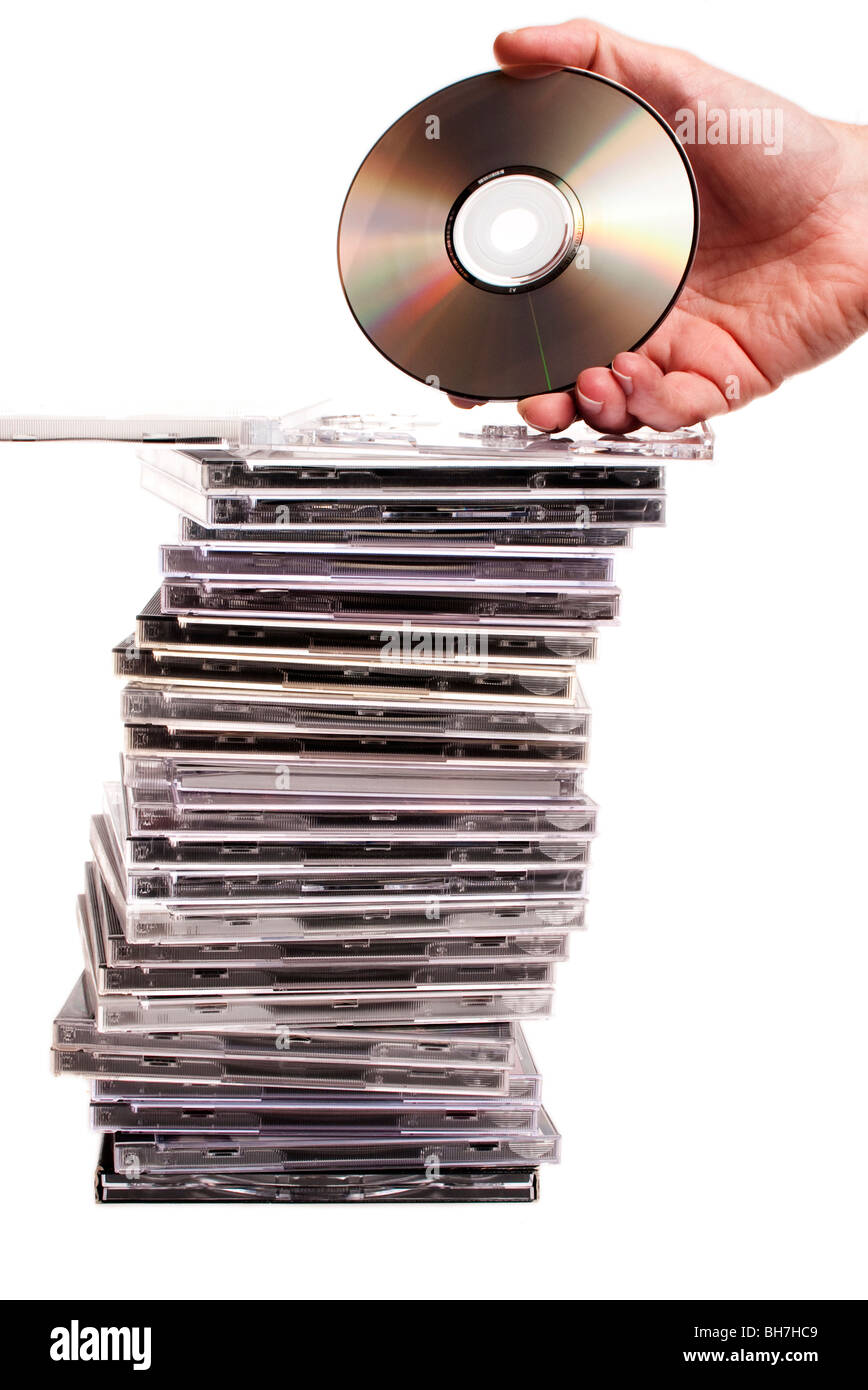 Blank cd disc stack hi-res stock photography and images - Alamy