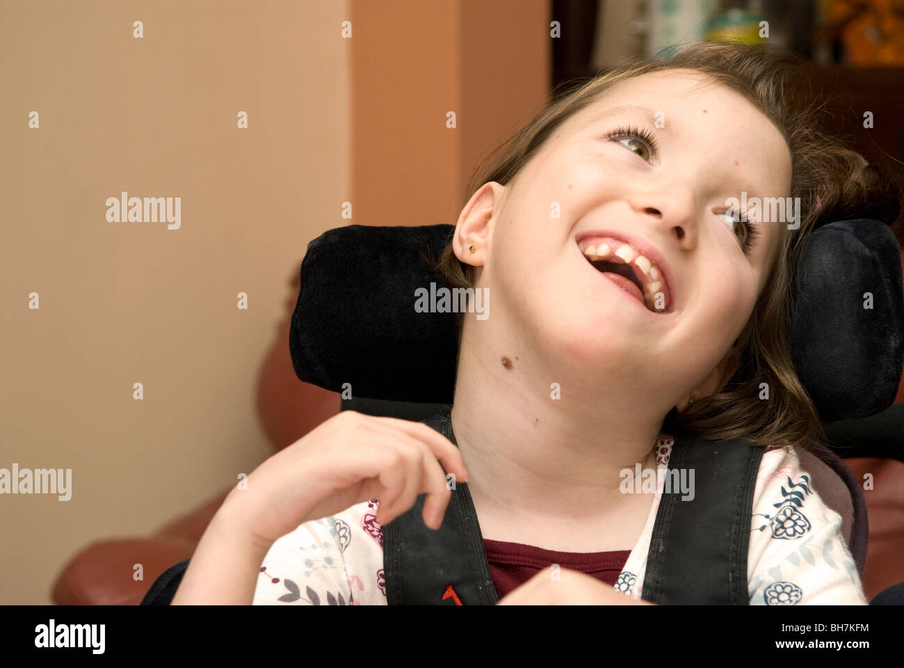Young disabled girl with cerebral palsy, Luton, UK. Model Released ...