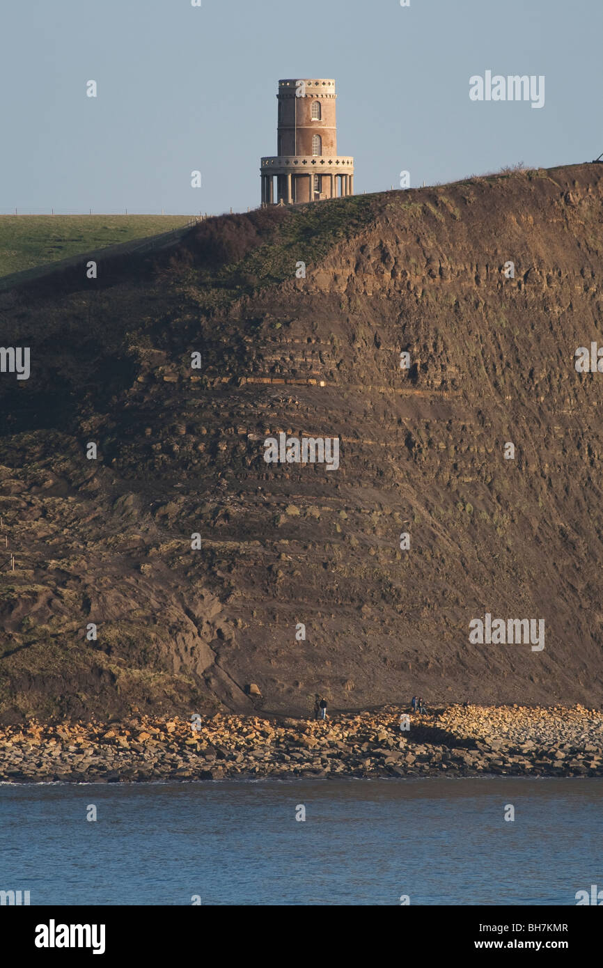 The Clavell Tower rises from the clifftop at Kimmeridge, Dorset, UK ...