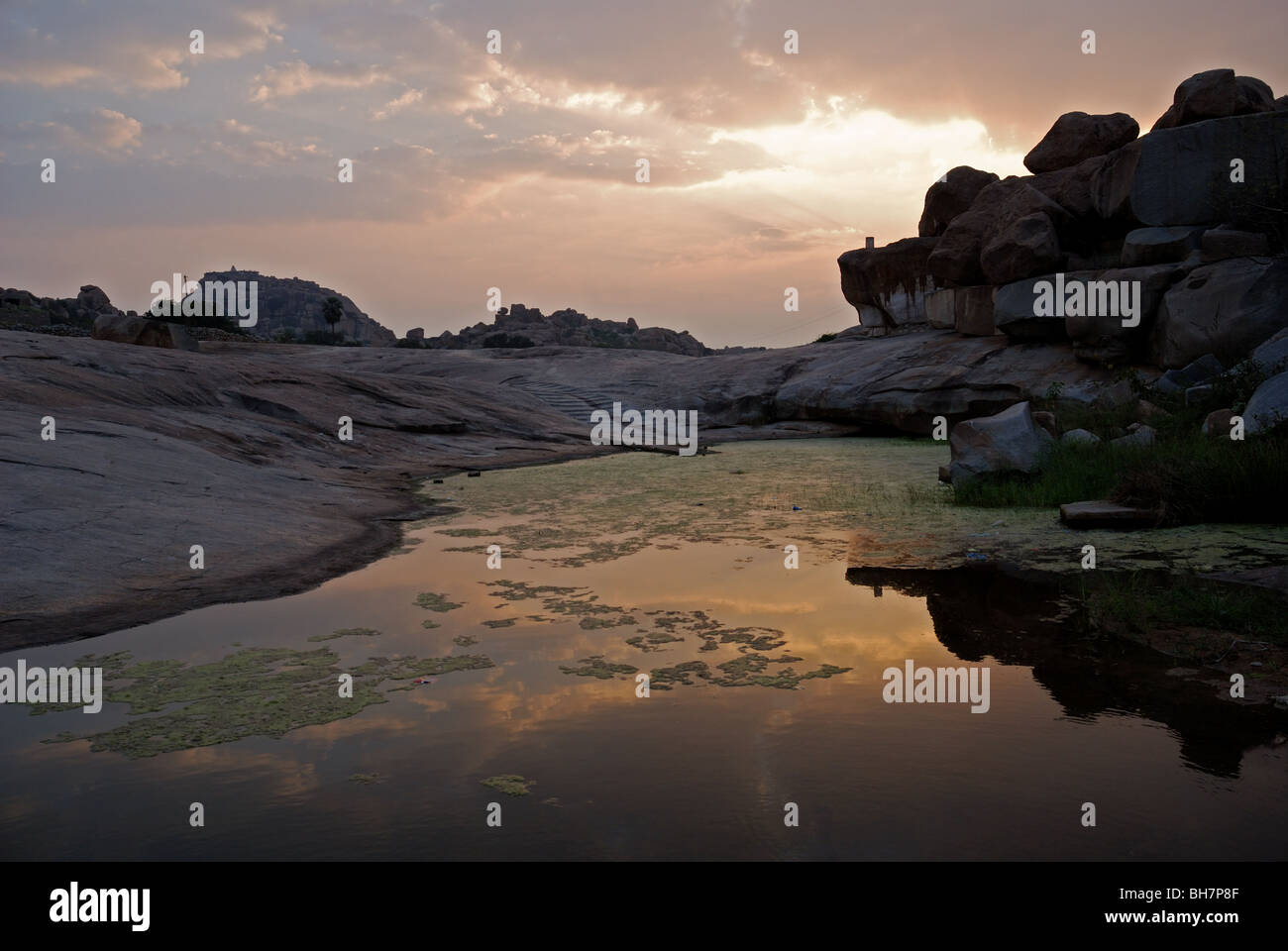 Rock pool in Hampi,India Stock Photo - Alamy
