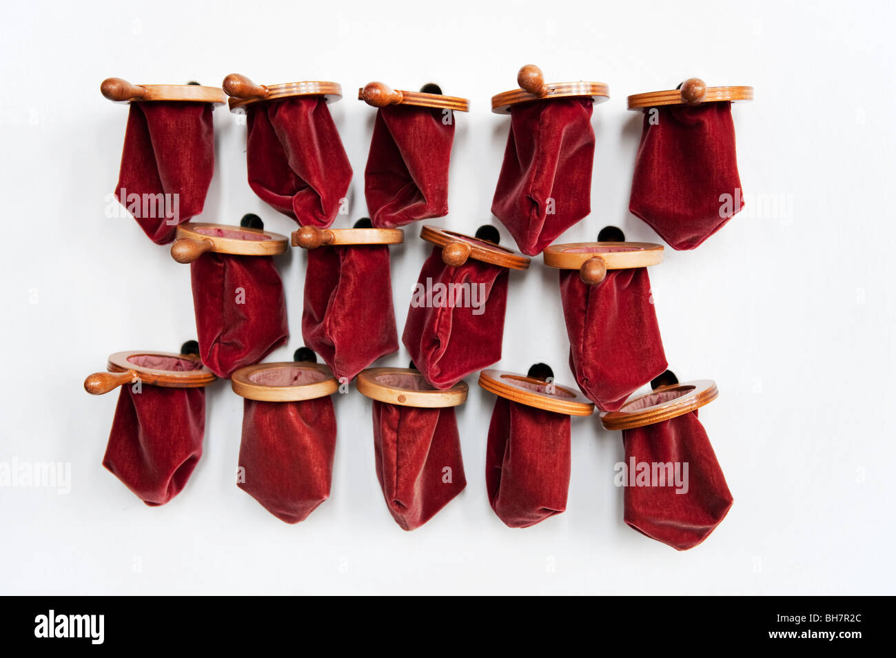 collecting money in the church with bags Stock Photo - Alamy