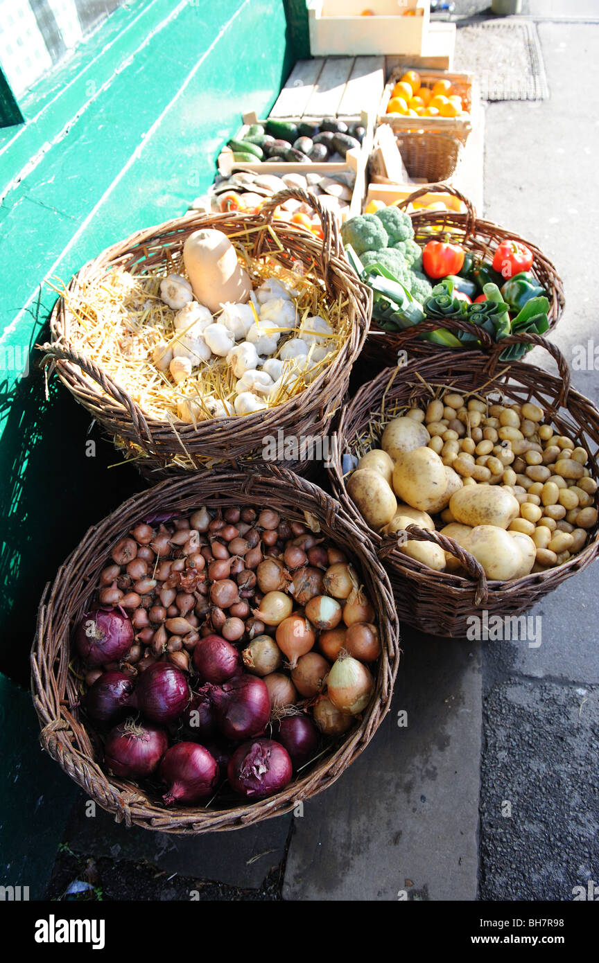 Baskets of vegetables Stock Photo - Alamy