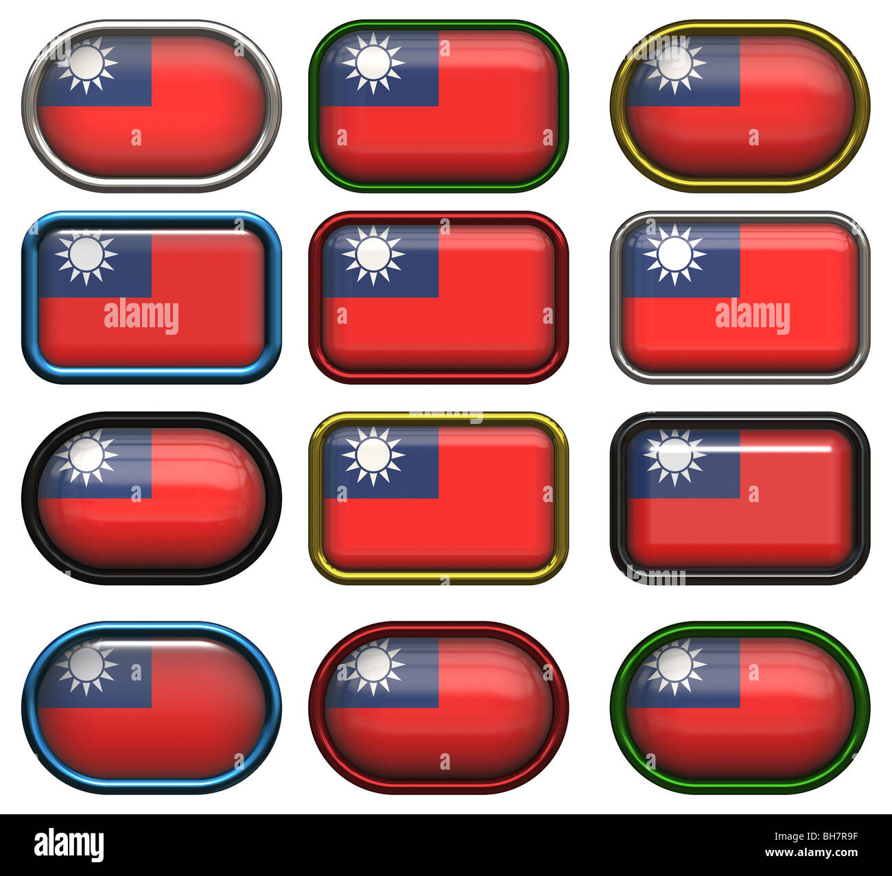Taiwan button flag hi-res stock photography and images - Alamy