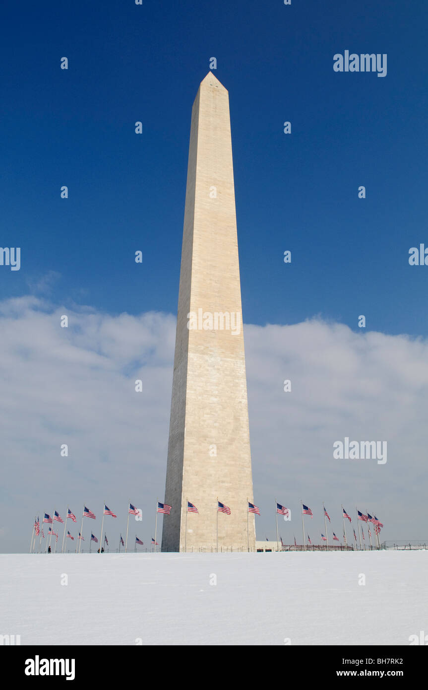 WASHINGTON DC, USA - The Washington Monument stands out against a ...