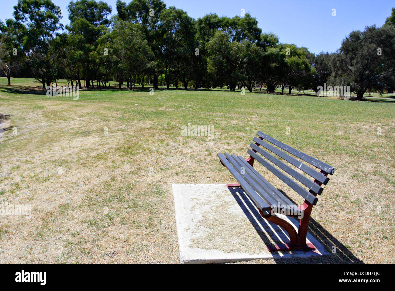 A bench in the park Stock Photo - Alamy
