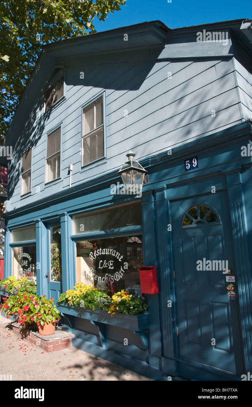 Connecticut Chester Main Street french restaurant cafe bar Stock Photo ...