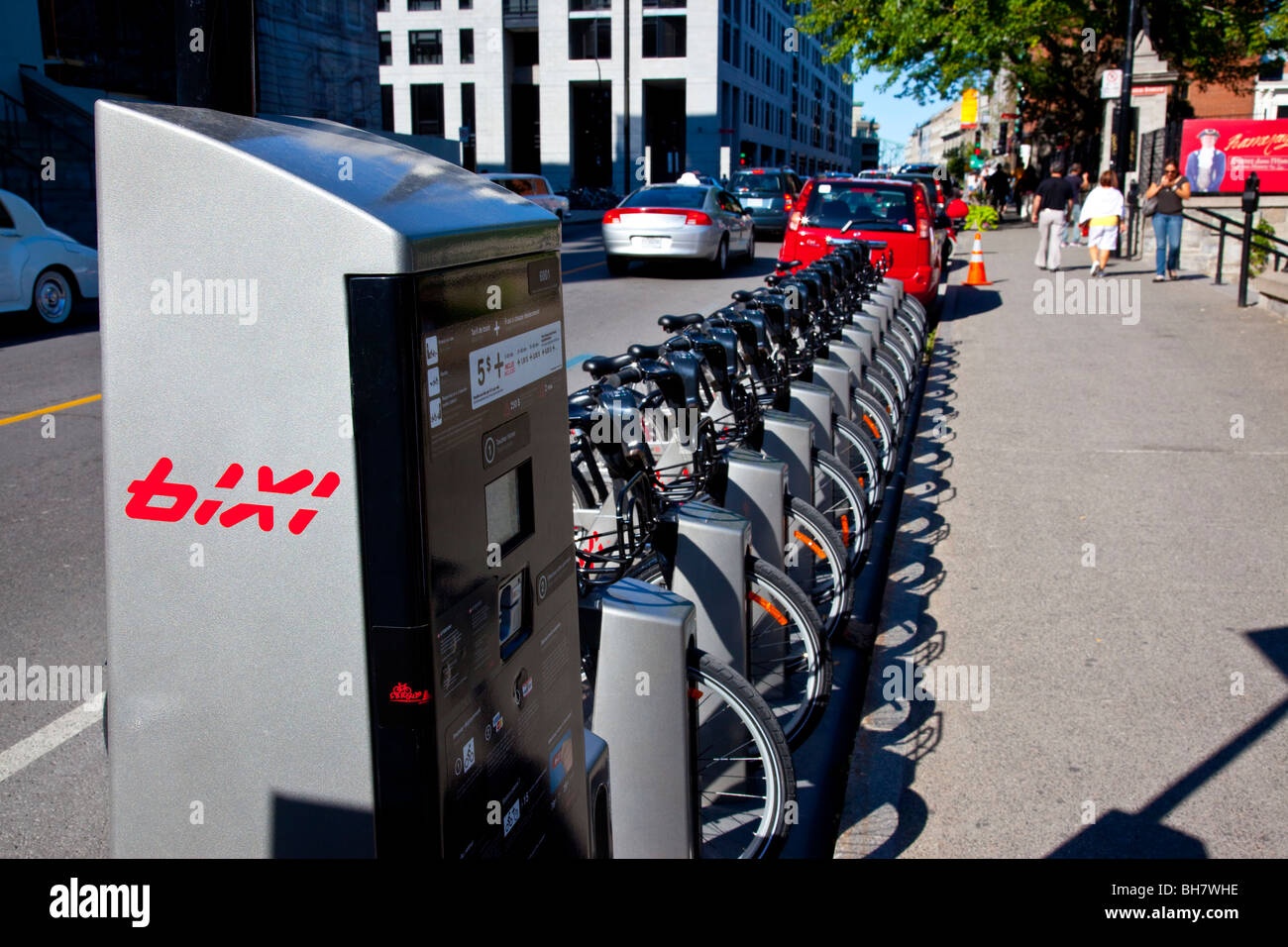 BIXI, public bicycle system in Old Montreal Canada Stock Photo - Alamy