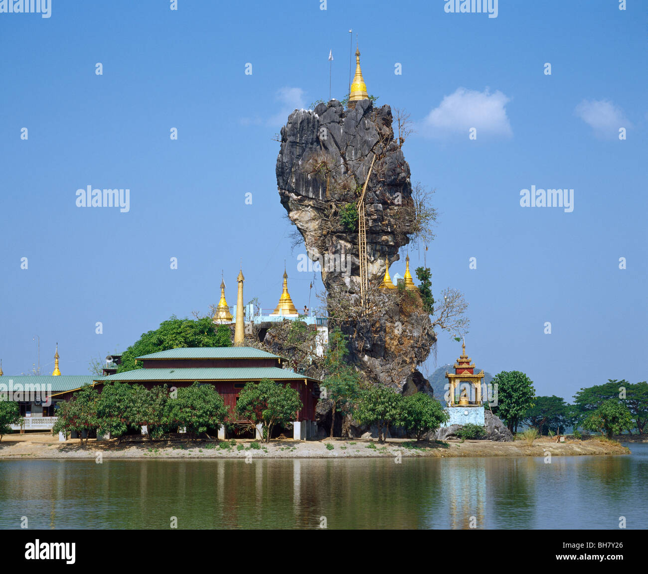 Kyauk Kalap monastery Hpa-an Myanmar, Burma Kachin State Stock Photo ...