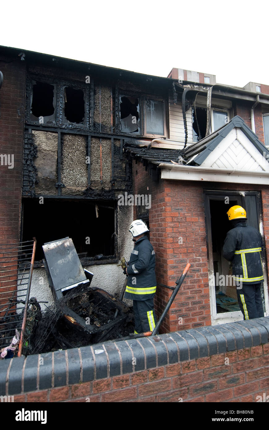 Burnt out house following bedroom fire Stock Photo - Alamy