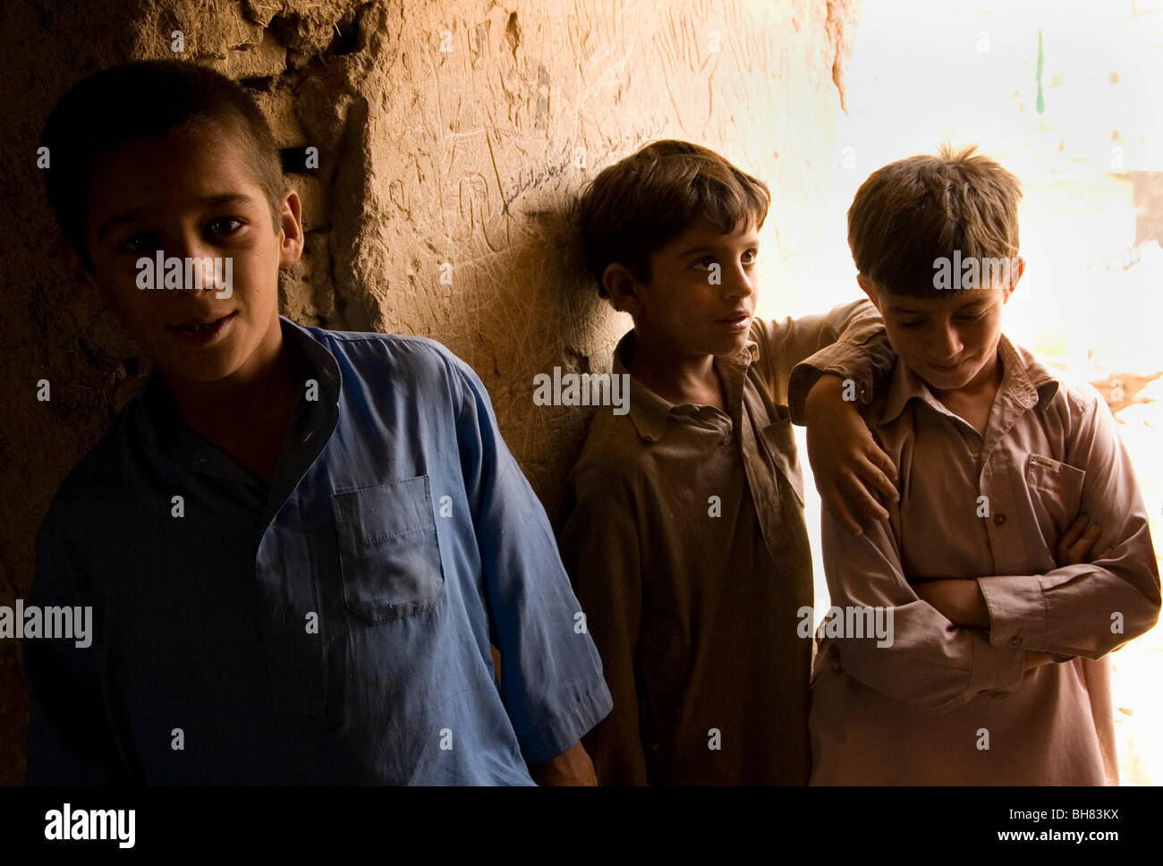 boys playing in destroyed tomb in cemetery on Martyrs Hill in Kabul ...