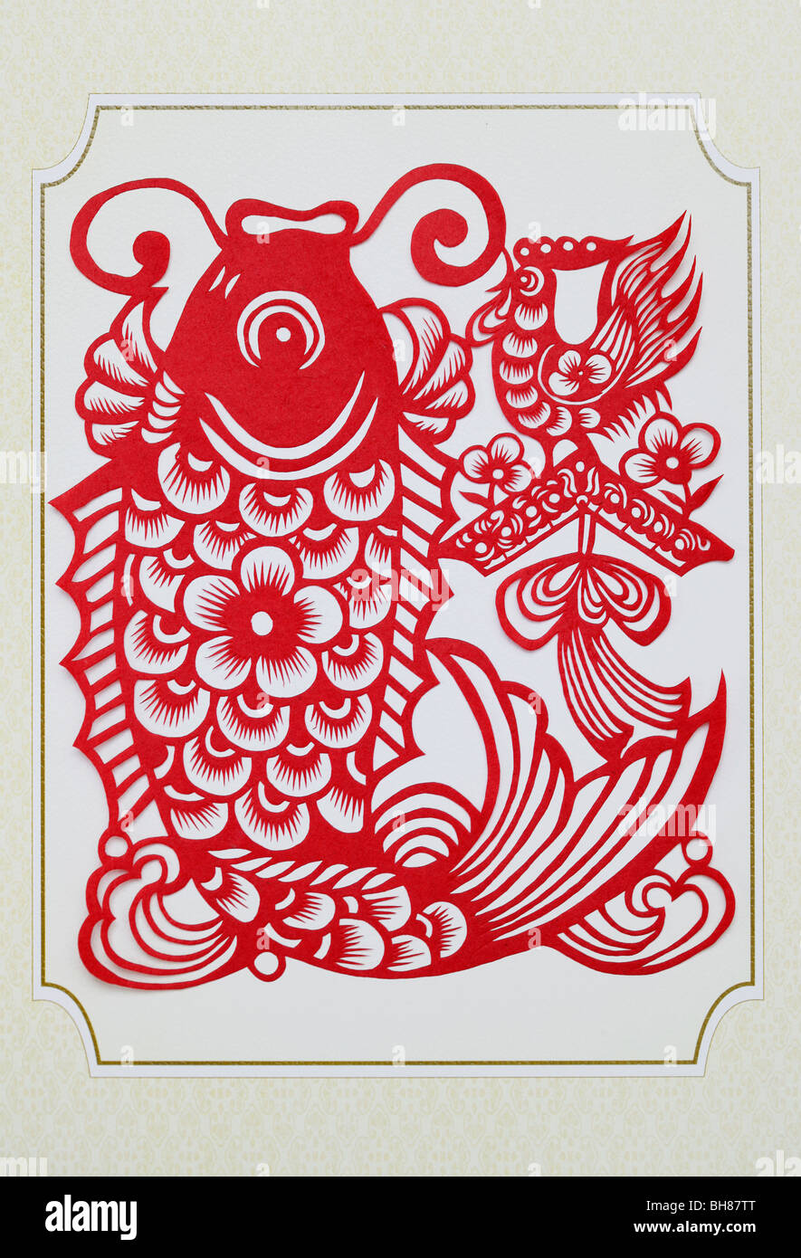 Red paper cutting Stock Photo - Alamy
