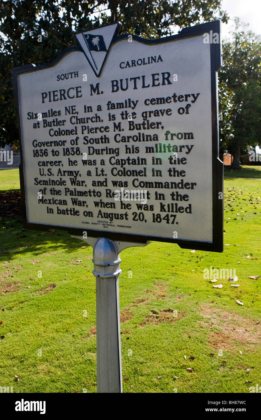 PIERCE M. BUTLER South Carolina historical marker, SC history Stock ...