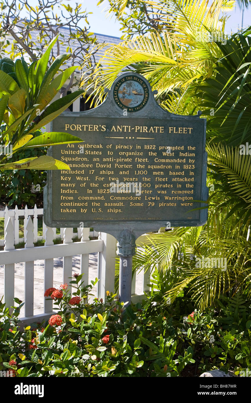 PORTER'S ANTI-PIRATE FLEET Key West Florida historical marker, history ...