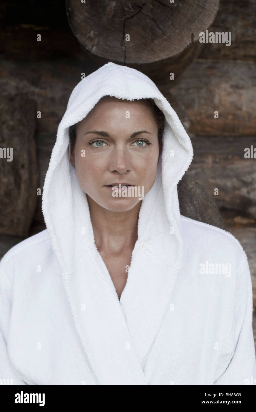 Hooded bathrobe hi-res stock photography and images - Alamy