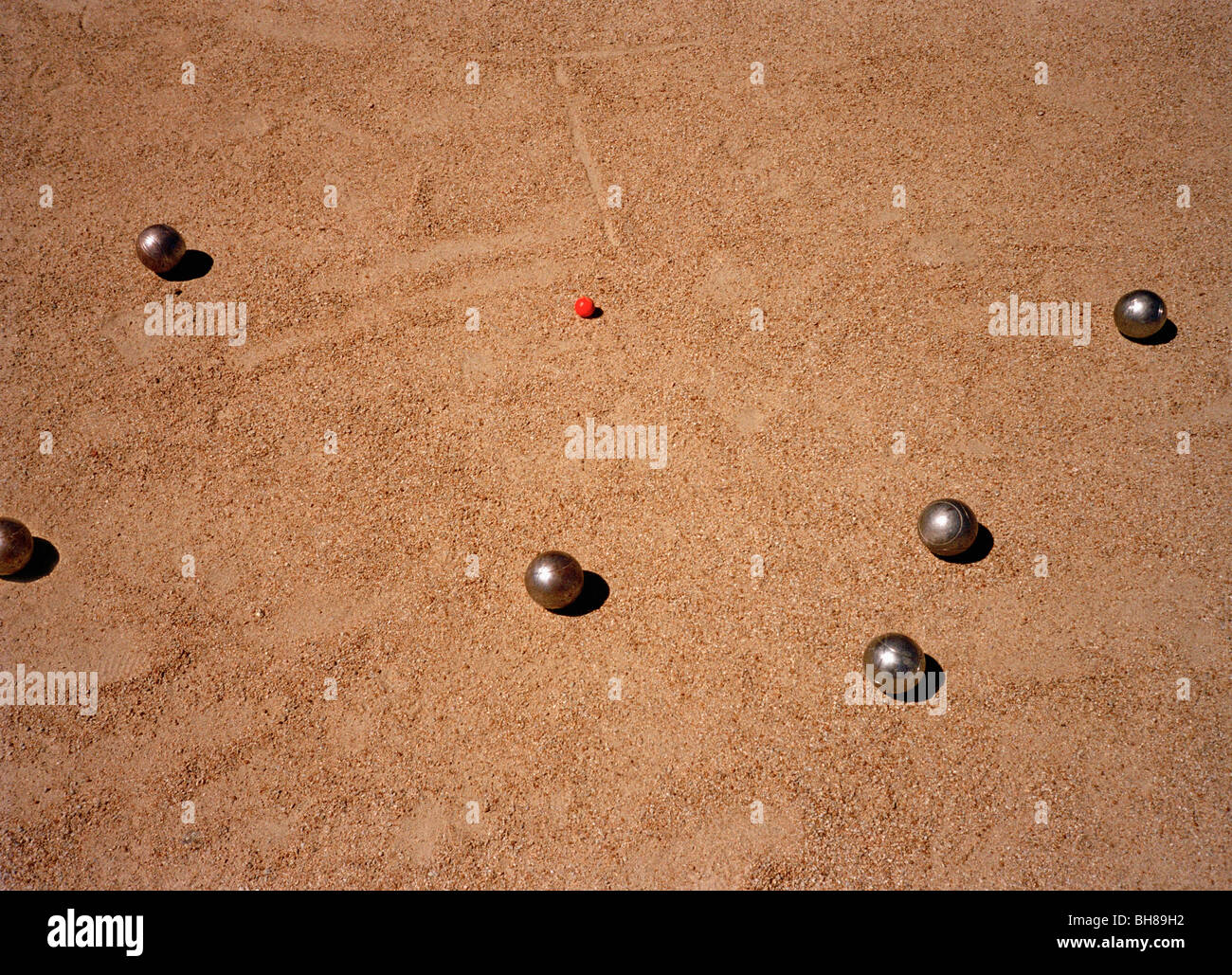 Detail of a game of bocce Stock Photo - Alamy