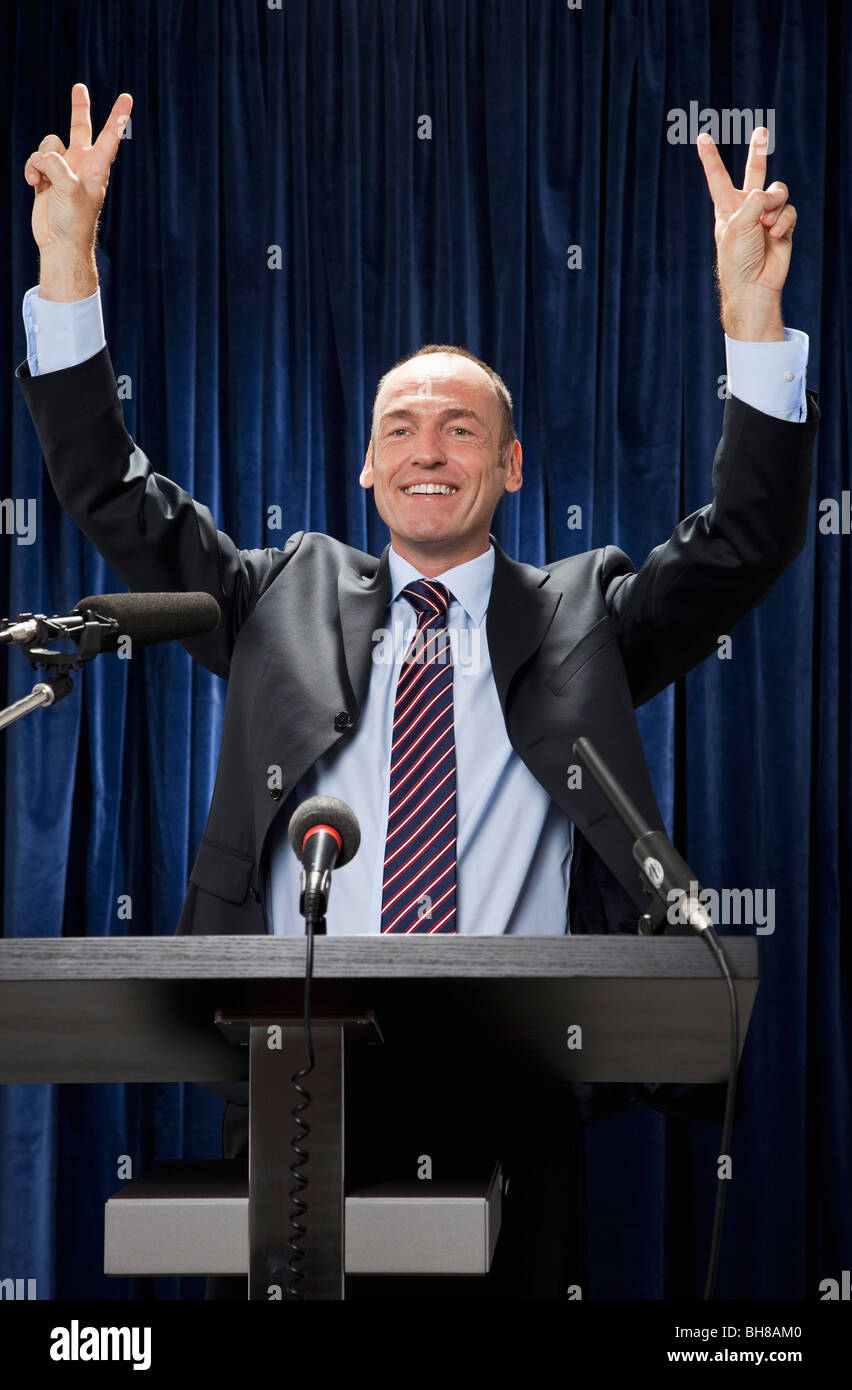 Only men presentation lectern hi-res stock photography and images - Alamy