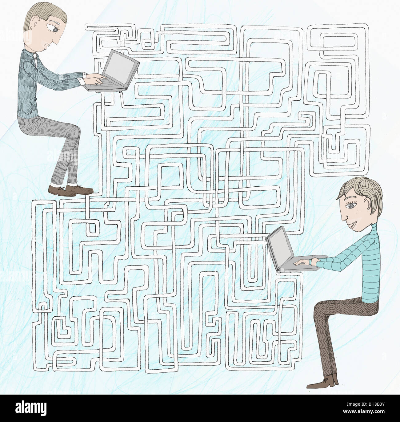 A network between two people working on laptops Stock Photo - Alamy