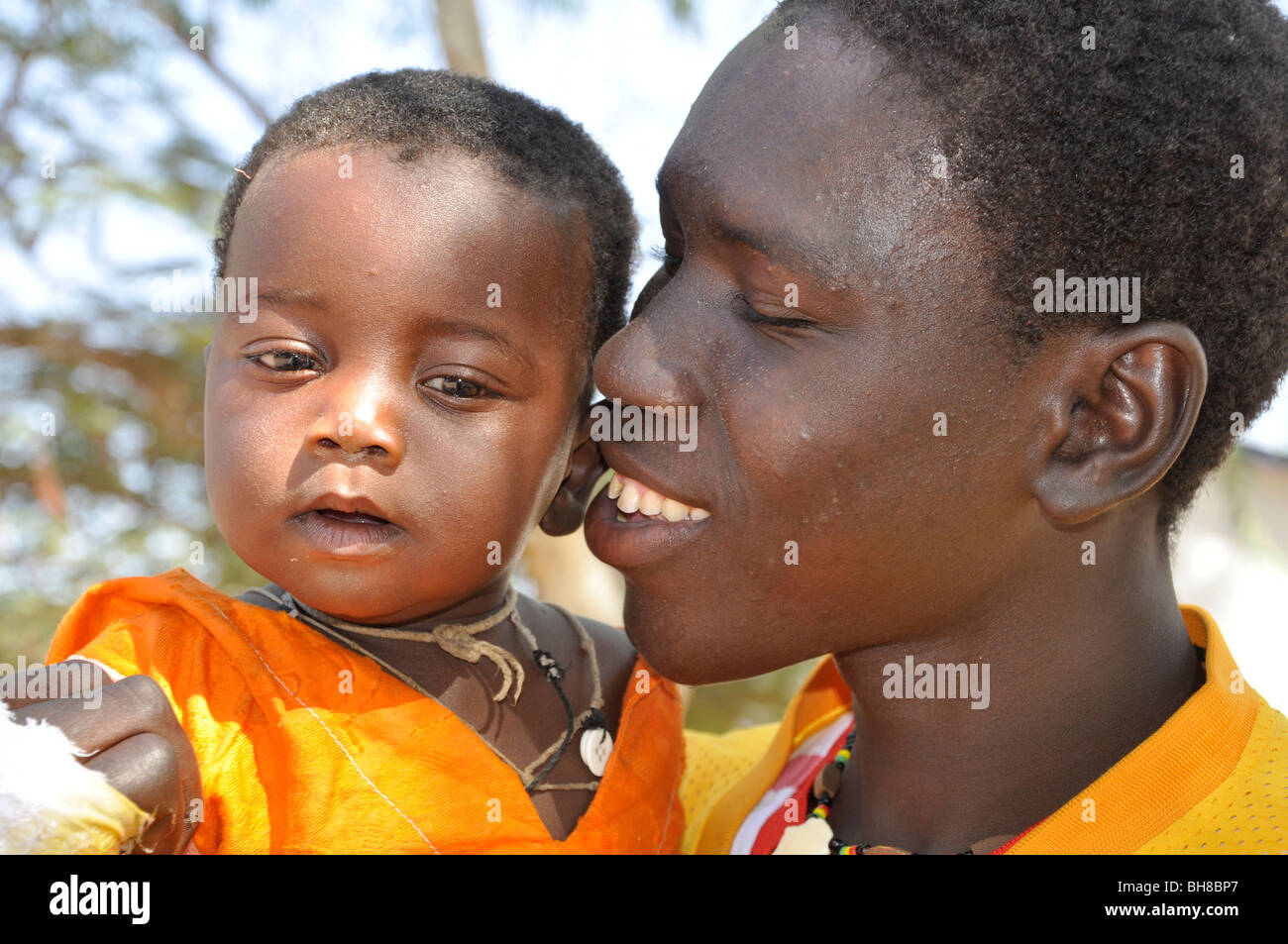 Father with his son, The Gambia Stock Photo - Alamy