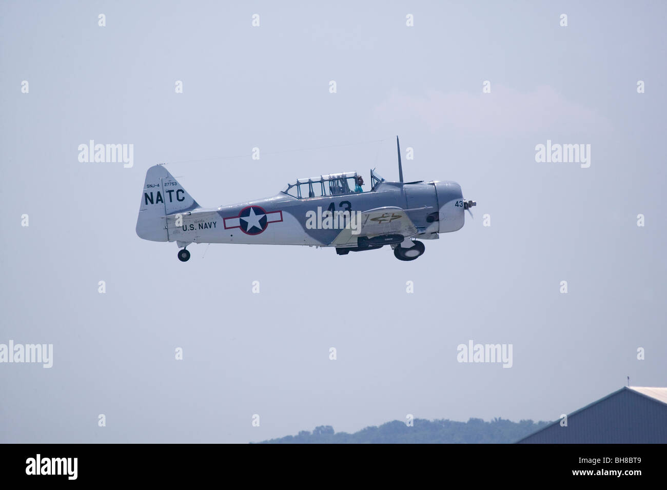 North American SNJ-4 – SNJ-6 fighter plane from World War II landing at ...