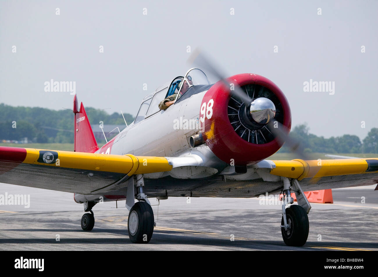 North American SNJ-4 – SNJ-6 fighter plane from World War II landing at ...