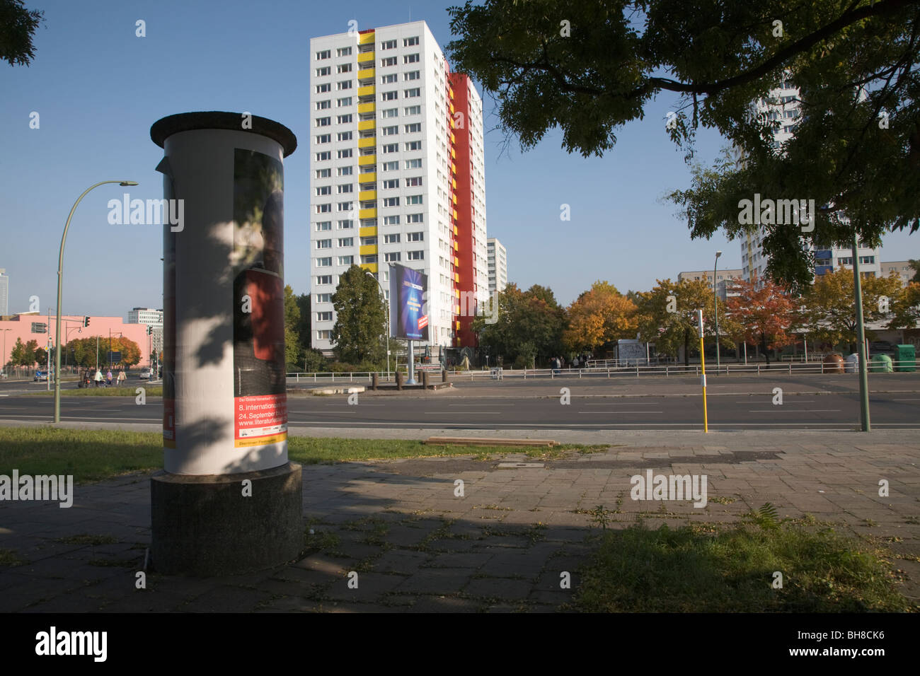 Modern Apartment Block And Poster Advertising Berlin Germany Stock ...