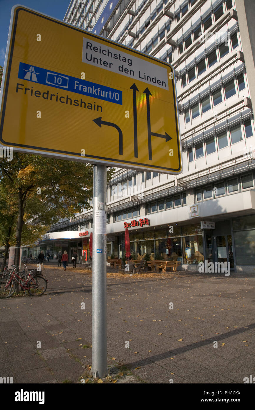 Berlin Street Sign Pointing Towards Reichstag Berlin Germany Stock ...