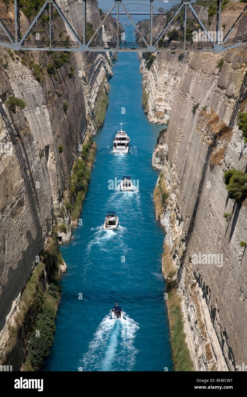 Corinth Canal Isthmus of Corinth Pelponnese Greece Stock Photo - Alamy