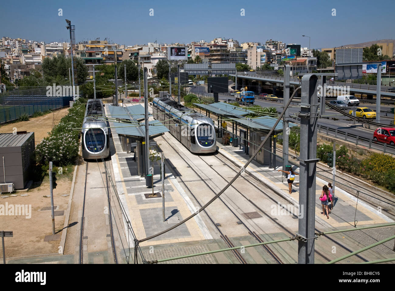 Trams Neo Faliro Athens Greece Stock Photo - Alamy