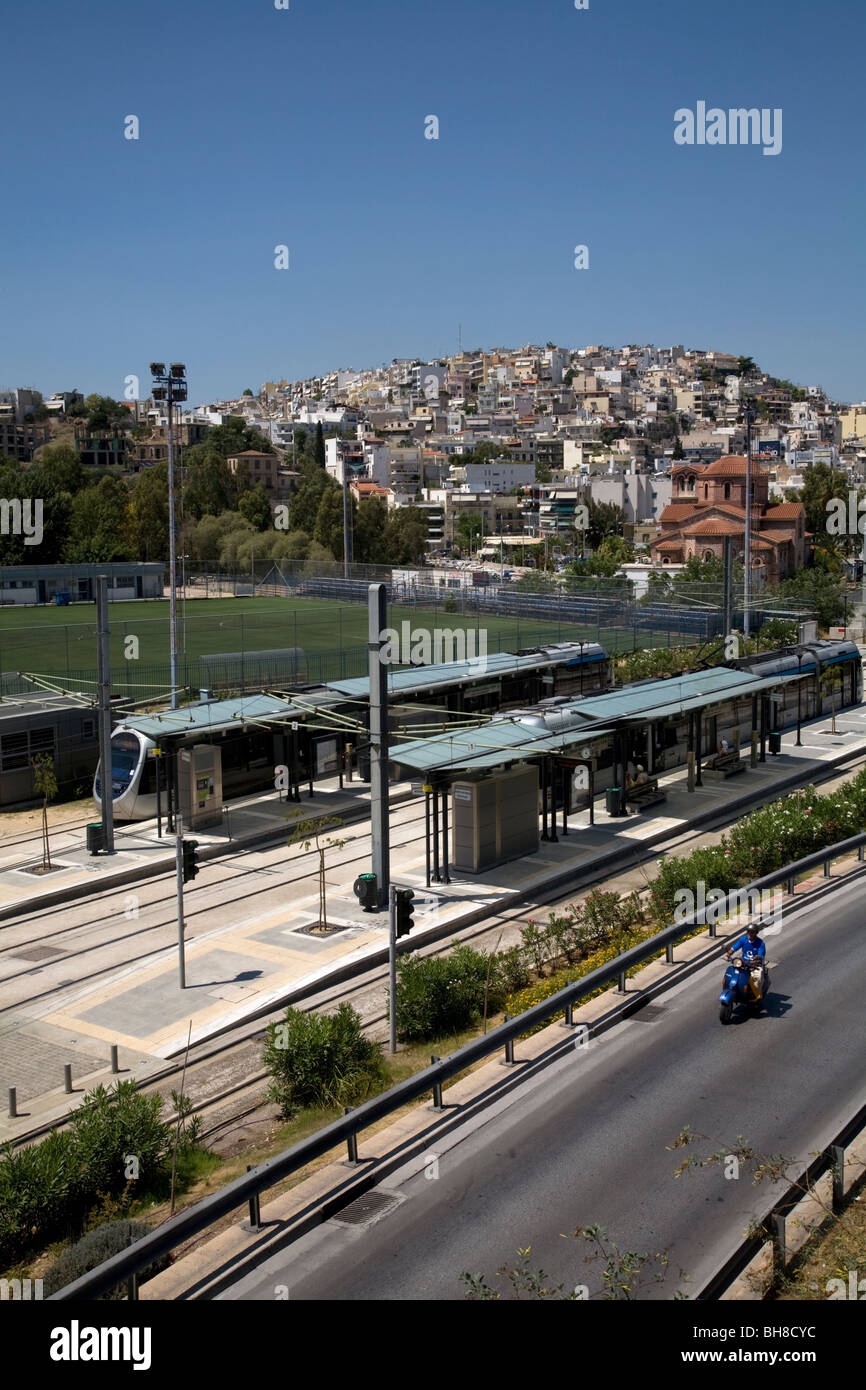 Trams Neo Faliro Athens Greece Stock Photo - Alamy