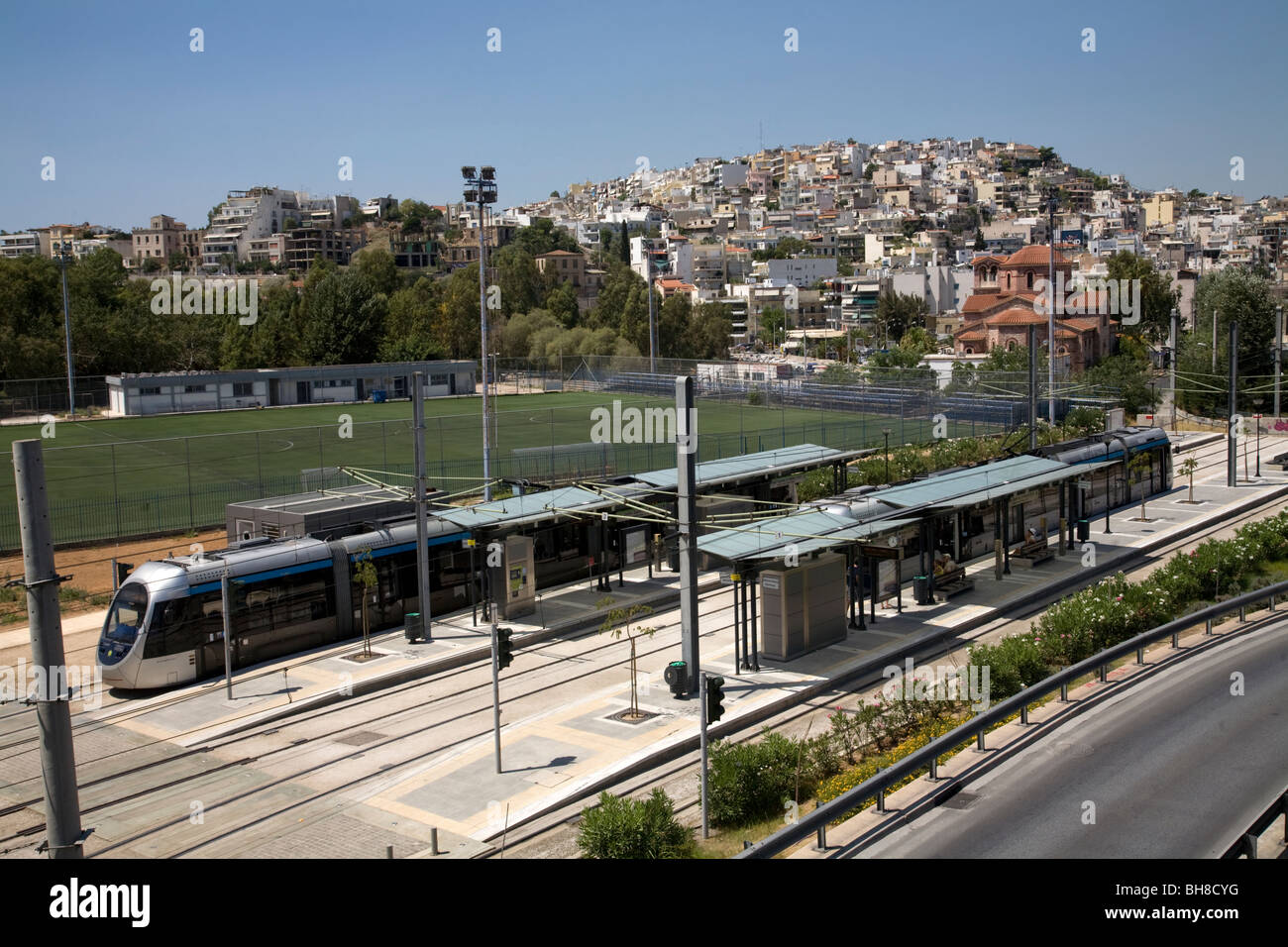 Tram Station Neo Faliro Athens Greece Stock Photo - Alamy