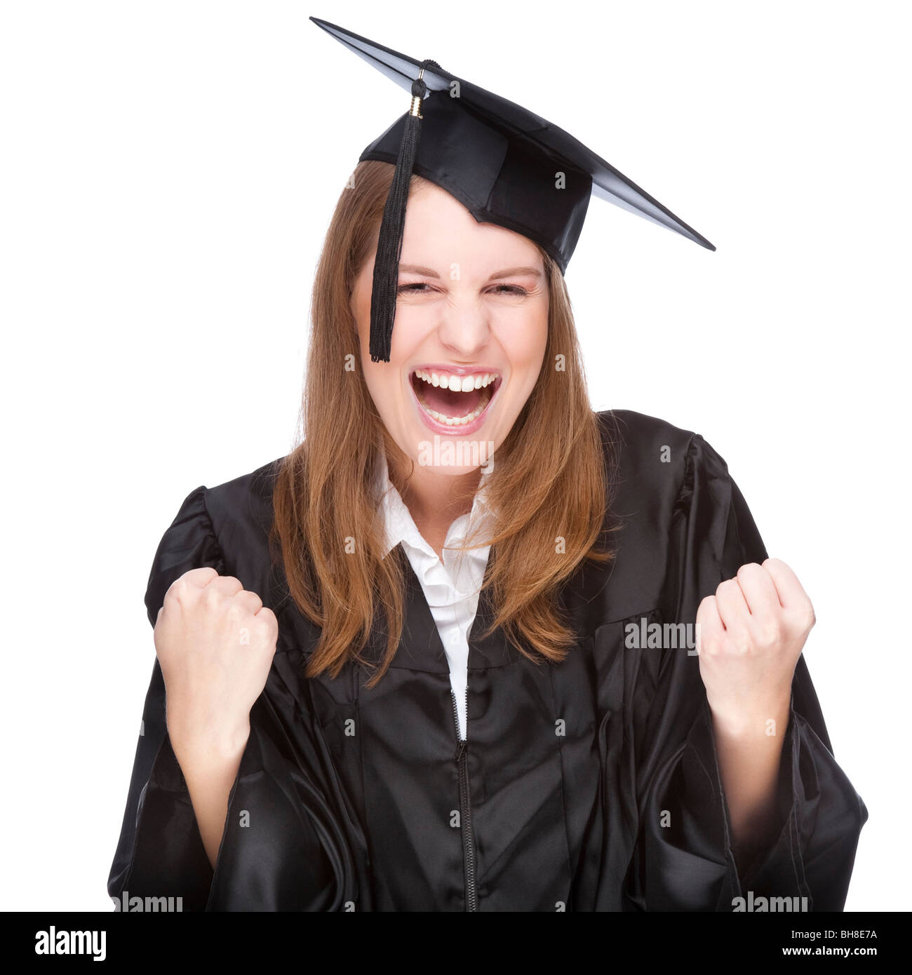 Full isolated studio picture from a young graduation woman Stock Photo ...