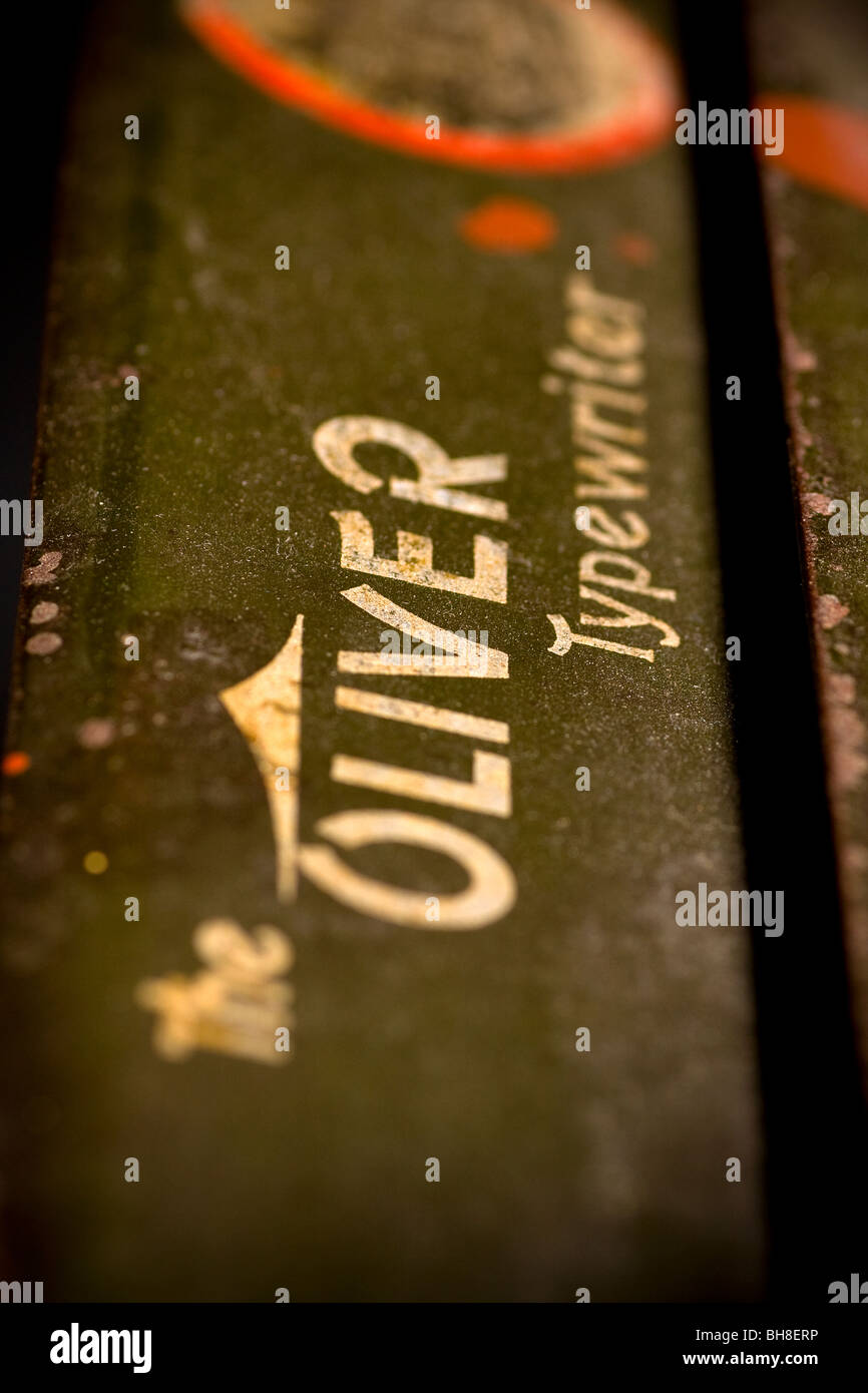 Close-up of Antique Oliver Typewriter Logo text Stock Photo - Alamy