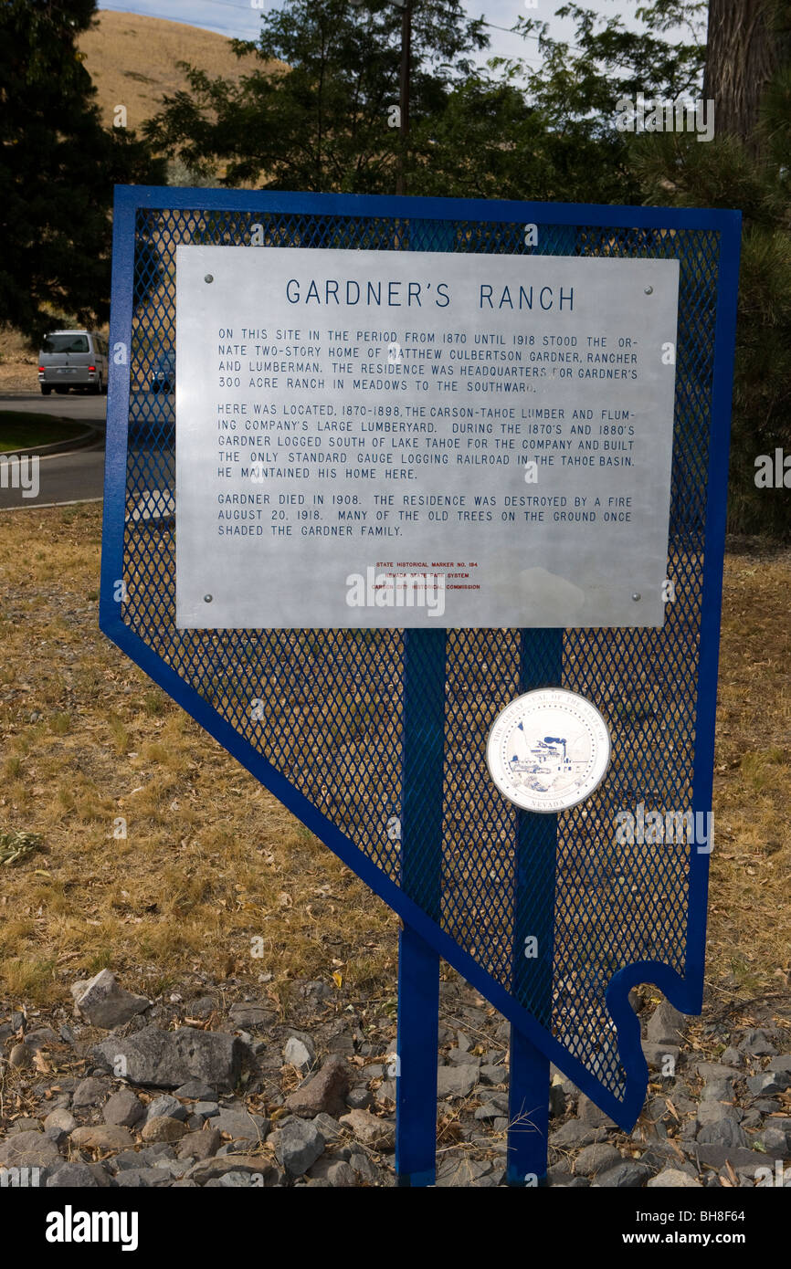 GARDNER'S RANCH Nevada historical marker, NV history landmark Stock ...